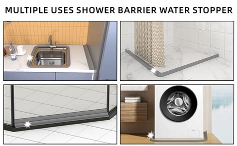 Shower Threshold Water Dam Barrier Self Adhesive Shower Water Blocker
