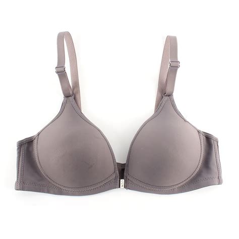 Women Cotton Seamless Front Closure Push Up Wireless Bra Shopee