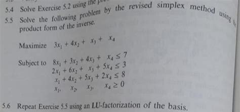 solved 5 4 solve exercise 5 2 using the prom the revised