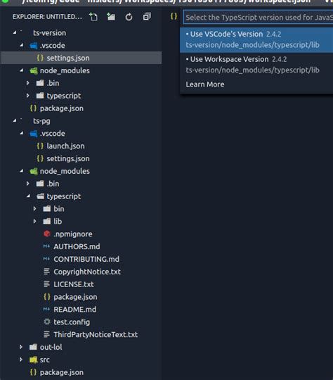 Can Only Select A Folder For The Ts Version Once In A Workspace · Issue