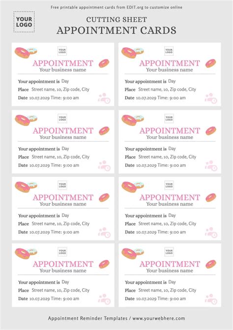 Blank Appointment Reminder Cards Couch Friends Veterinary Appointment