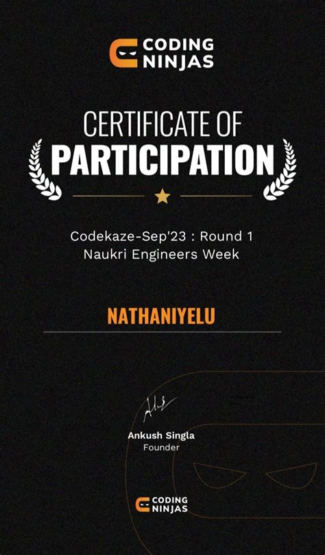 Coding Ninjas Coding Contest Champion Nathaniyelu Injamuri Posted On