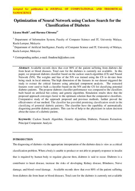 Pdf Optimization Of Neural Network Using Cuckoo Search For The