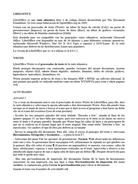 Writer Libreoffice Pdf Informática Software