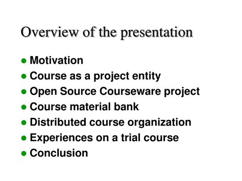 Ppt Experiences With Distributed Open Source Courses Powerpoint
