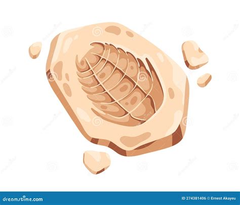 Fossil Stone Fossilized Rock Natural Plant Imprint Organic Mark On Old Ancient Mineral