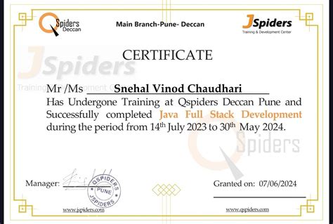 Snehal Chaudhari On Linkedin Qspiders