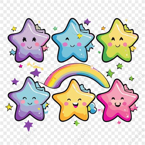 Vector Ng Mga Bituin Ng Bahaghari Bahaghari Na Bituin Vector Vector Na