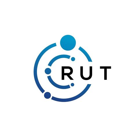 Diseño De Logotipo De Tecnología De Letra Rut Sobre Fondo Blanco Rut