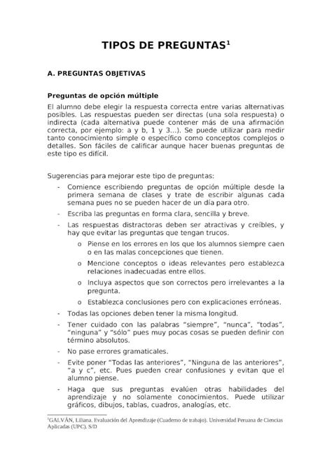 Doc Tipos De Preguntas Dokumentips