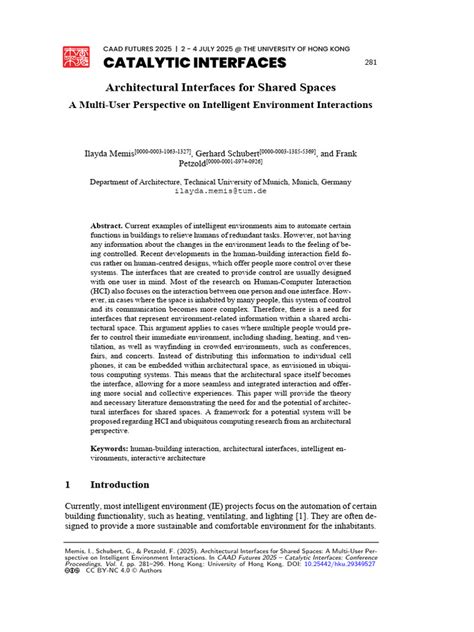 Architectural Interfaces For Shared Space Pdf System Human