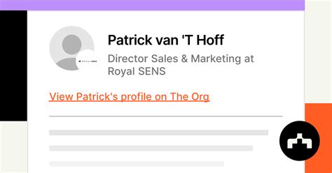 Patrick Van T Hoff Director Sales And Marketing At Royal Sens The Org
