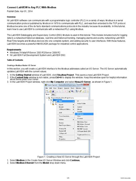 Connect Labview To Any Plc With Modbus Pdf Programmable Logic