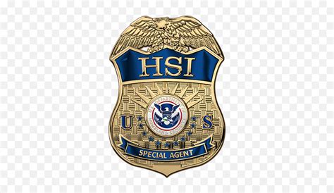 Homeland Security Investigations Hsi Special Agent Badge Over White