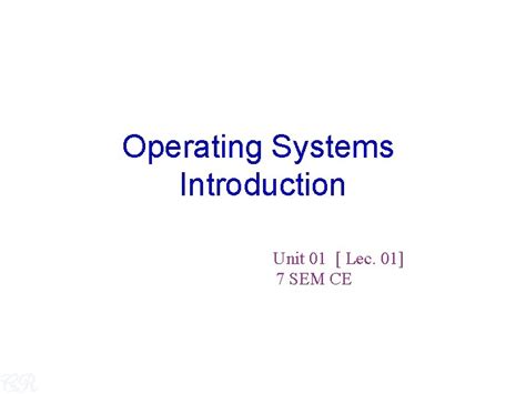 Operating Systems Introduction Unit 01 Lec 01 7