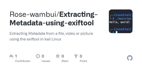 Github Rose Wambuiextracting Metadata Using Exiftool Extracting