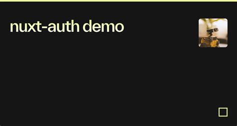 Nuxt Auth Demo Codesandbox