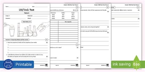 Grade 5 Ns And Tech Term 2 Test Caps Aligned Twinkl