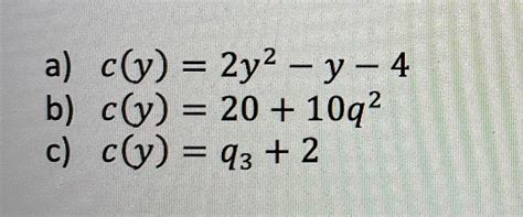 solved for the following cost functions find ac avc afc