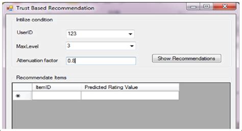 Main Interface Of The Self Developed Recommendation Prototype System