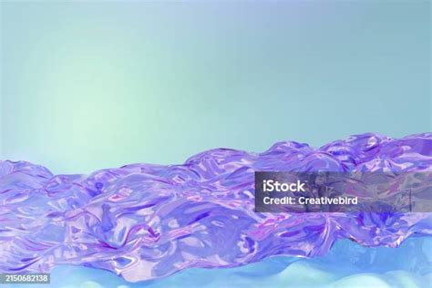 고요한 하늘색 그라데이션의 유동적인 홀로그램 웨이브는 미래 지향적인 디자인 Y2k 테마 그래픽 또는 트렌디한 디지털 배경에 이상적입니다 무지개 빛깔의 표면 텍스트 공간을