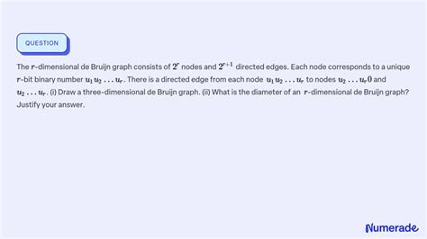 ⏩solvedthe R Dimensional De Bruijn Graph Consists Of 2r Nodes And Numerade