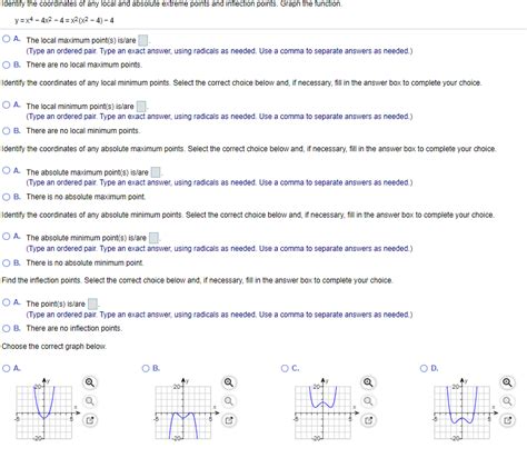 Solved Identify The Coordinates Of Any Local And Absolute