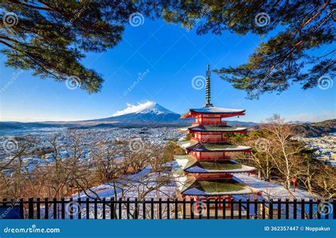 Chureito Pagoda Fujiyoshida One Of The Most Famous Views Of Mount