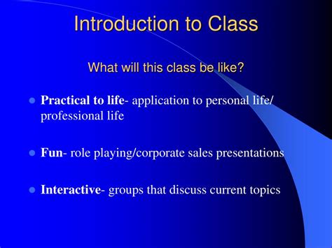 Ppt Introduction To Class What Will This Class Be Like Powerpoint
