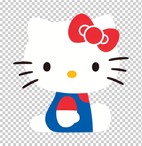 Hello Kitty White Cat Character With Red Bow Png Clipart Adorable
