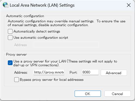 configuring win proxy mnotes
