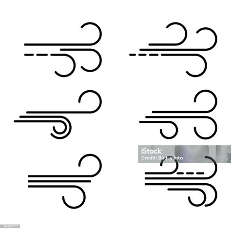 Wind Flow 아이콘 벡터 클립아트 통하고 있는 세트 바람 낙서 불어 돌풍 디자인 흰색 배경에 고립 개념에 대한 스톡 벡터 아트 및 기타 이미지 Istock