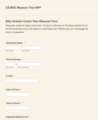 Tour Request Form Template Jotform