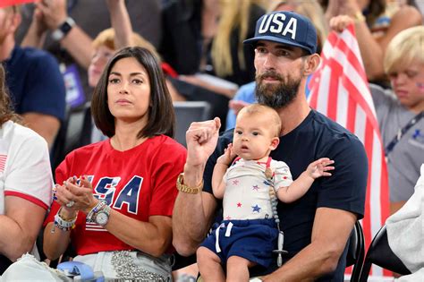 Michael Phelps Wife Nicole And Their Son Nico Cheer On Team Usa Women