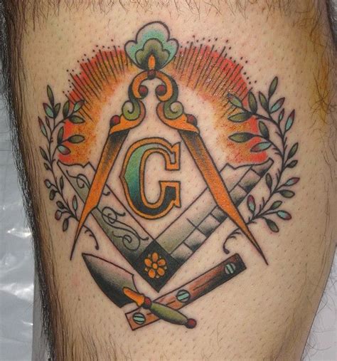 Square And Compasses Tattoo Traditional Freemason Tattoo Masonic