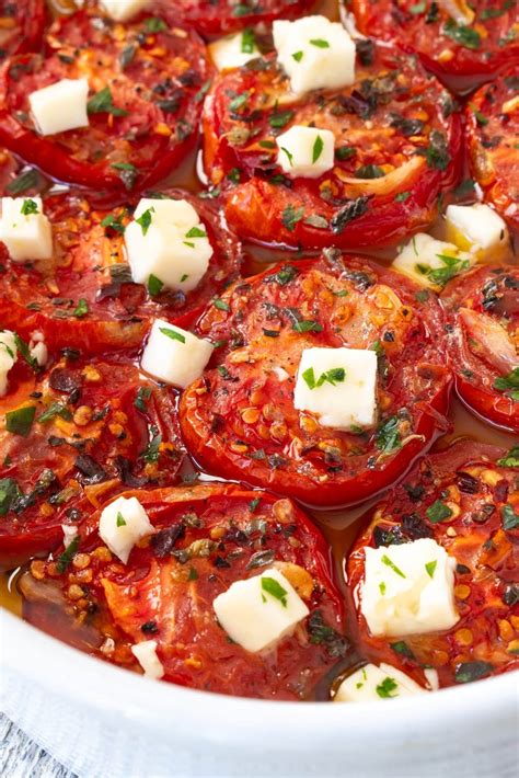 Garlic Roasted Tomatoes With Feta And Basil For The Love Of Cooking