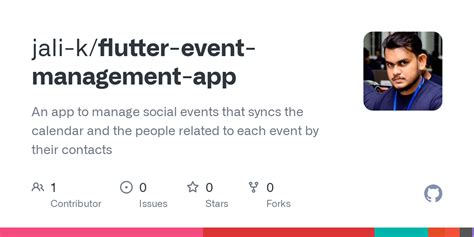 Github Jali Kflutter Event Management App An App To Manage Social