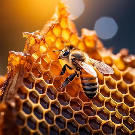 Panal De Abejas Con Abejas Imagen Premium Generada Con Ia