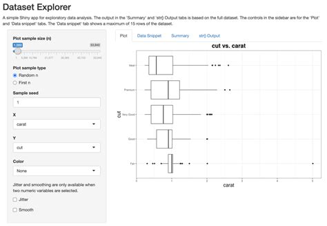 a shiny app for exploratory data analysis statistical odds and ends