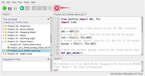 Project Flame Alarm Raspberry Pi Pico Learning Kit Documentation