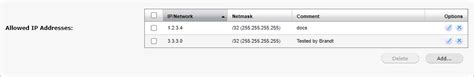 Adding And Deleting Allowed IP Addresses