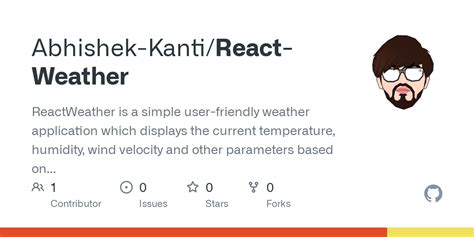 Github Abhishek Kanti React Weather Reactweather Is A Simple User Friendly Weather