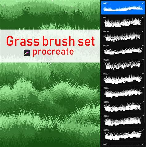 Procreate Grass Brushes Procreate Brushes Grass Stamps Procreate