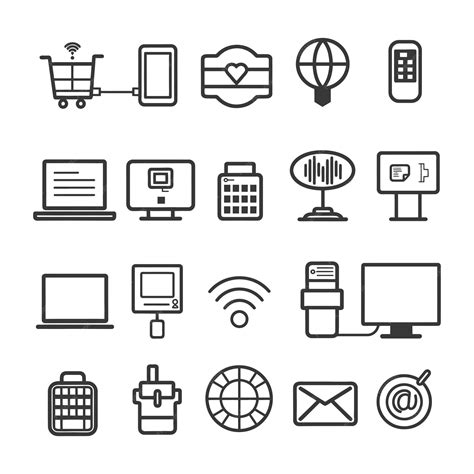 Minimalist Line Art Icon Information Technology Collection Set Logo Symbol Premium Ai