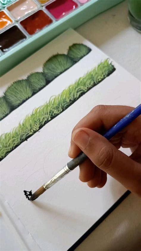 Grass And Bushes Series Flower Painting Canvas Painting Gouache