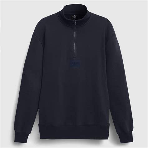 Umbro Mens Peacoat Adult Small Logo 1 4 Zip Fleece Umbro Men Jumpers