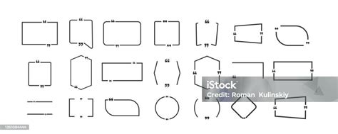 따옴표 큰 세트에 대한 프레임 견적 상자 아이콘입니다 견적이 있는 텍스트 상자입니다 벡터 일러스트레이션 Brand Name Online Messaging Platform에