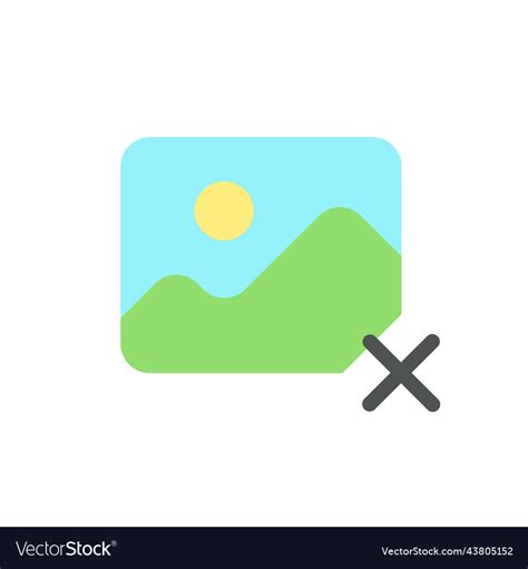 Delete Photo Flat Color Ui Icon Royalty Free Vector Image