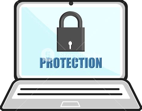 Password Protected Locked Laptop Business Cartoons Vectors Royalty